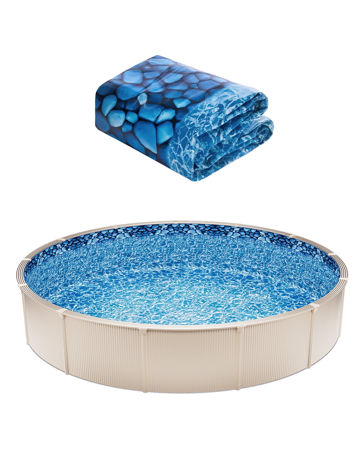 VEVOR 27-ft Round Above Ground Pool Liner, Overlap Pool Liners ...