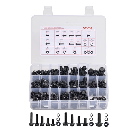 VEVOR 280 Pcs Bolts and Nuts Assortment Kit, Metric Machine Screws and ...