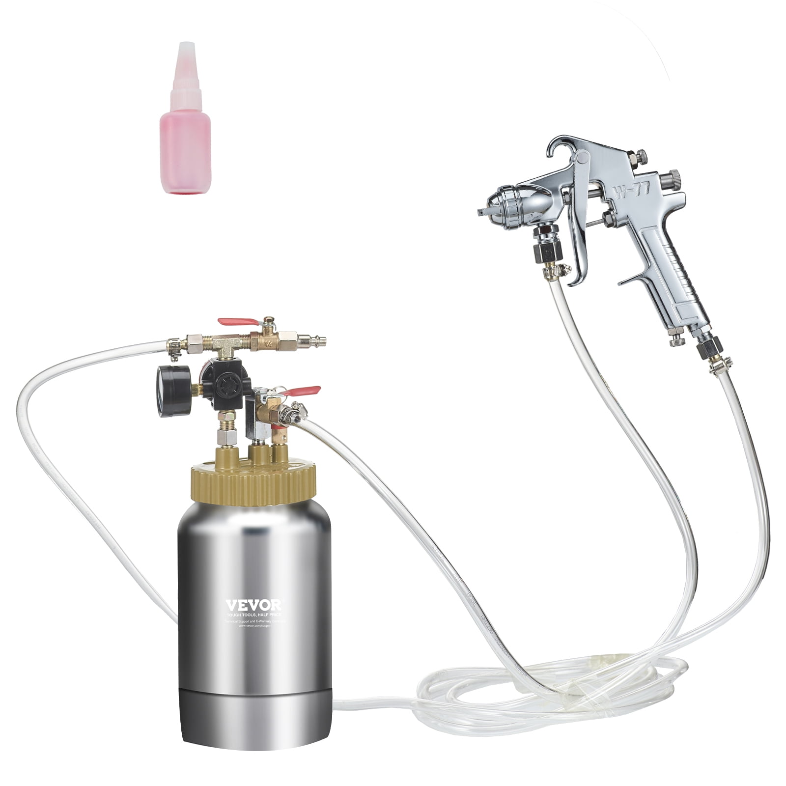 VEVOR 2L/0.5gal Spray Paint Pressure Pot Tank, Lightweight Air Paint ...
