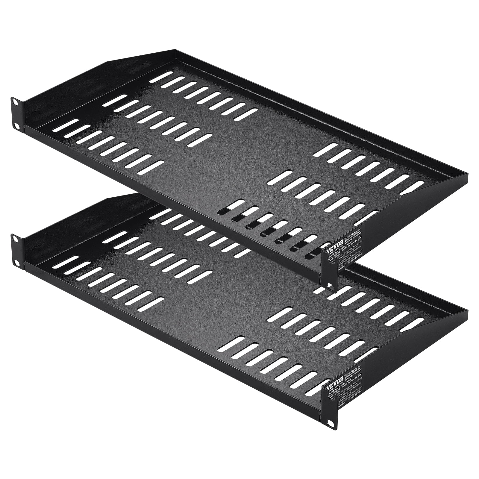 VEVOR 2PCS 1U Server Rack Shelf, 10"/254 mm Depth, 50 lbs Max Load ...