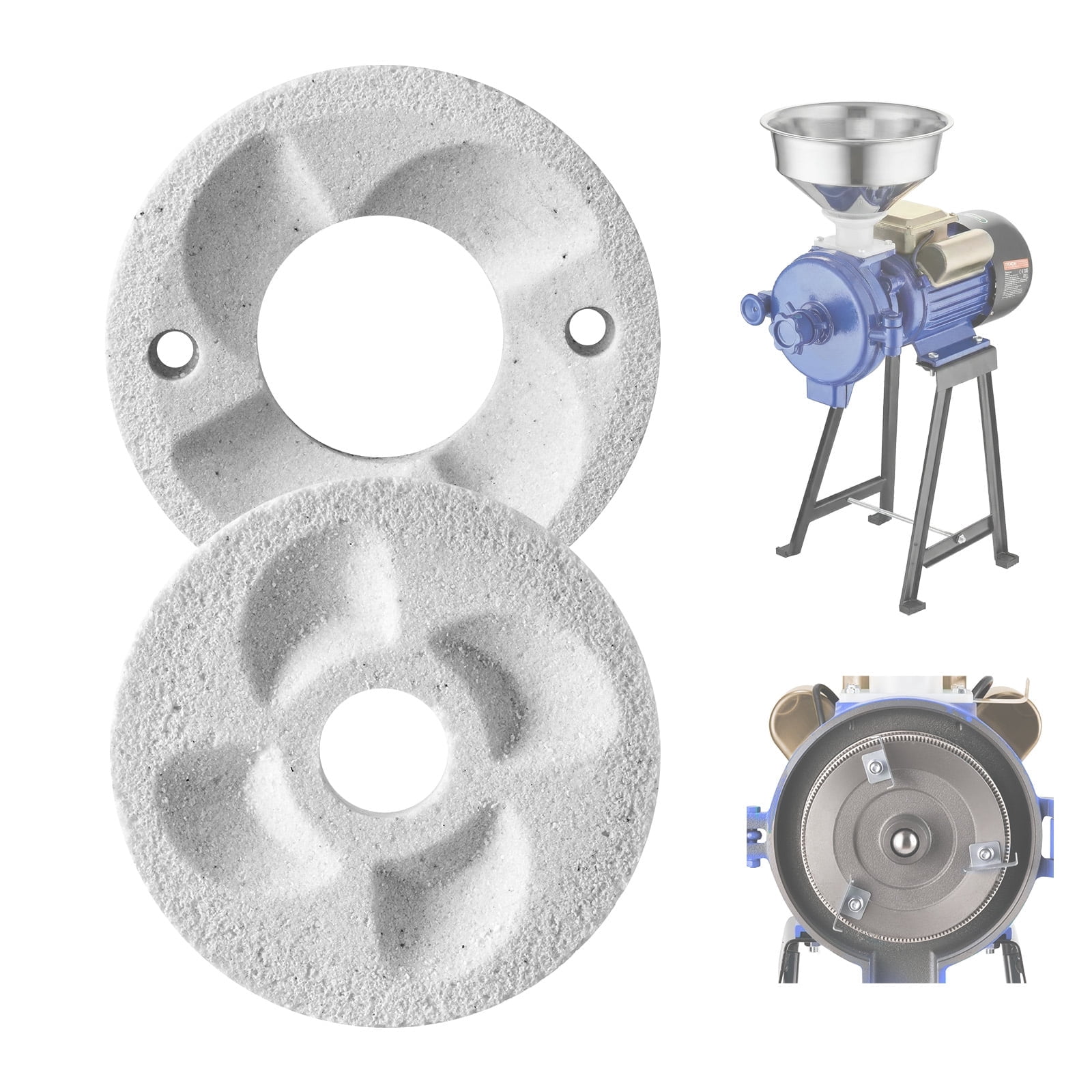VEVOR 2PCS Grinding Sheets for Electric Grain Mill Grinder, Marble Dry ...