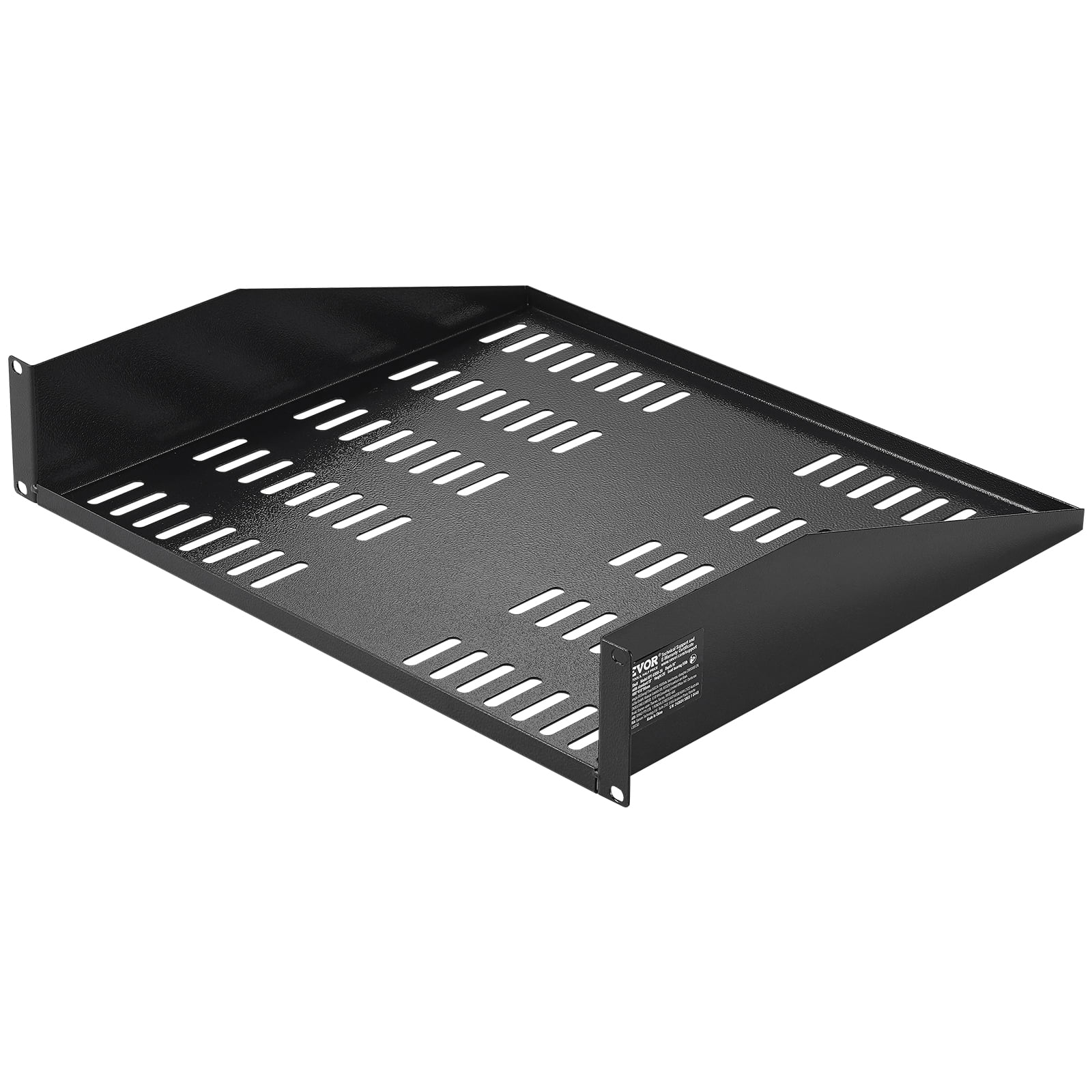 VEVOR 2U Server Rack Shelf, 16"/406mm Depth, 50lbs Max Load Capacity ...