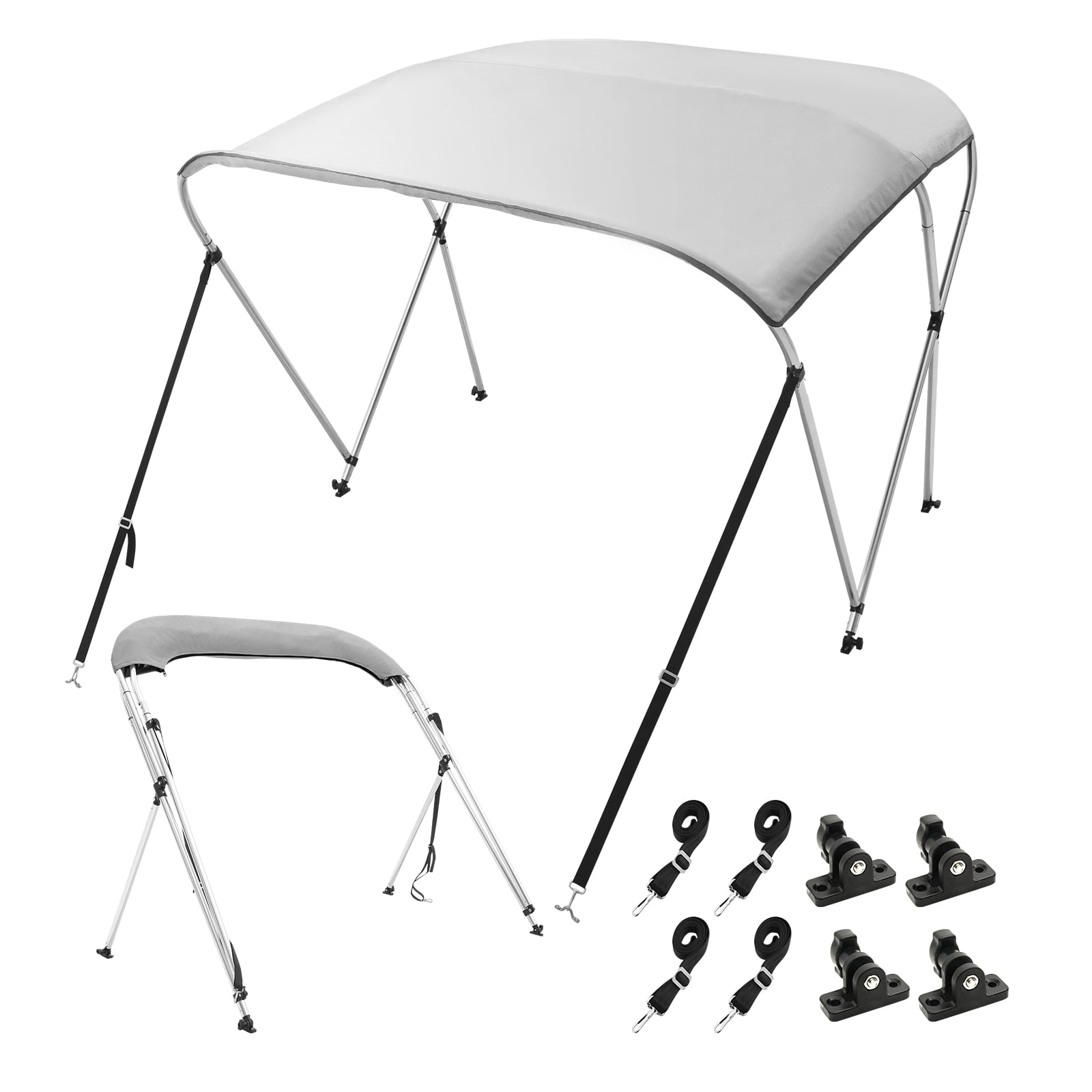VEVOR 3 Bow Bimini Top Boat Cover, 900D Polyester Canopy with 1 ...