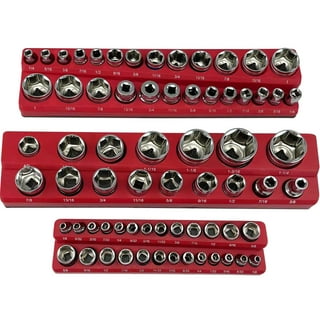 BENTISM 3-Pack SAE Magnetic Socket Organizers, 1/2-inch, 3/8-inch, 1/4 ...
