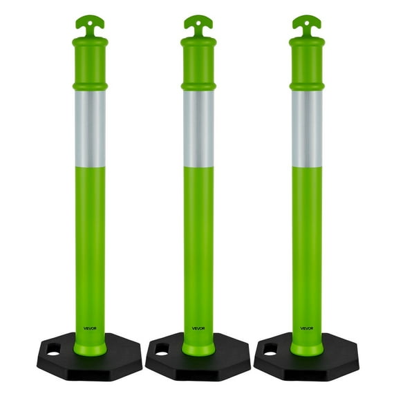 VEVOR 3 Pack Traffic Delineator Posts, 48 inches Traffic Safety Cones ...