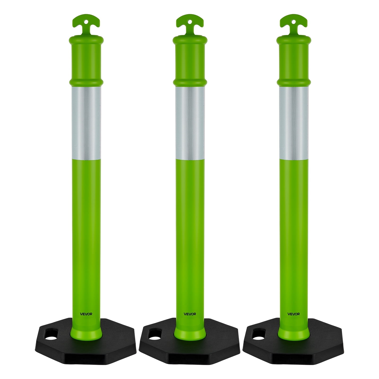 VEVOR 3 Pack Traffic Delineator Posts, 48 inches Traffic Safety Cones ...