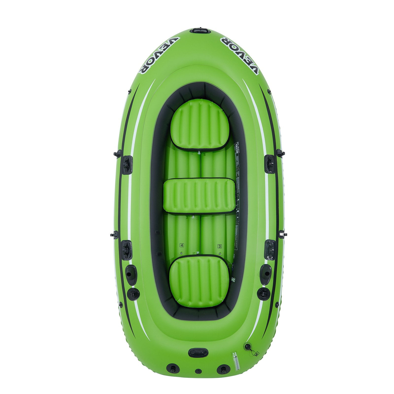 VEVOR 3-Seater Inflatable Boat, Durable PVC Raft with 750 lbs Capacity ...