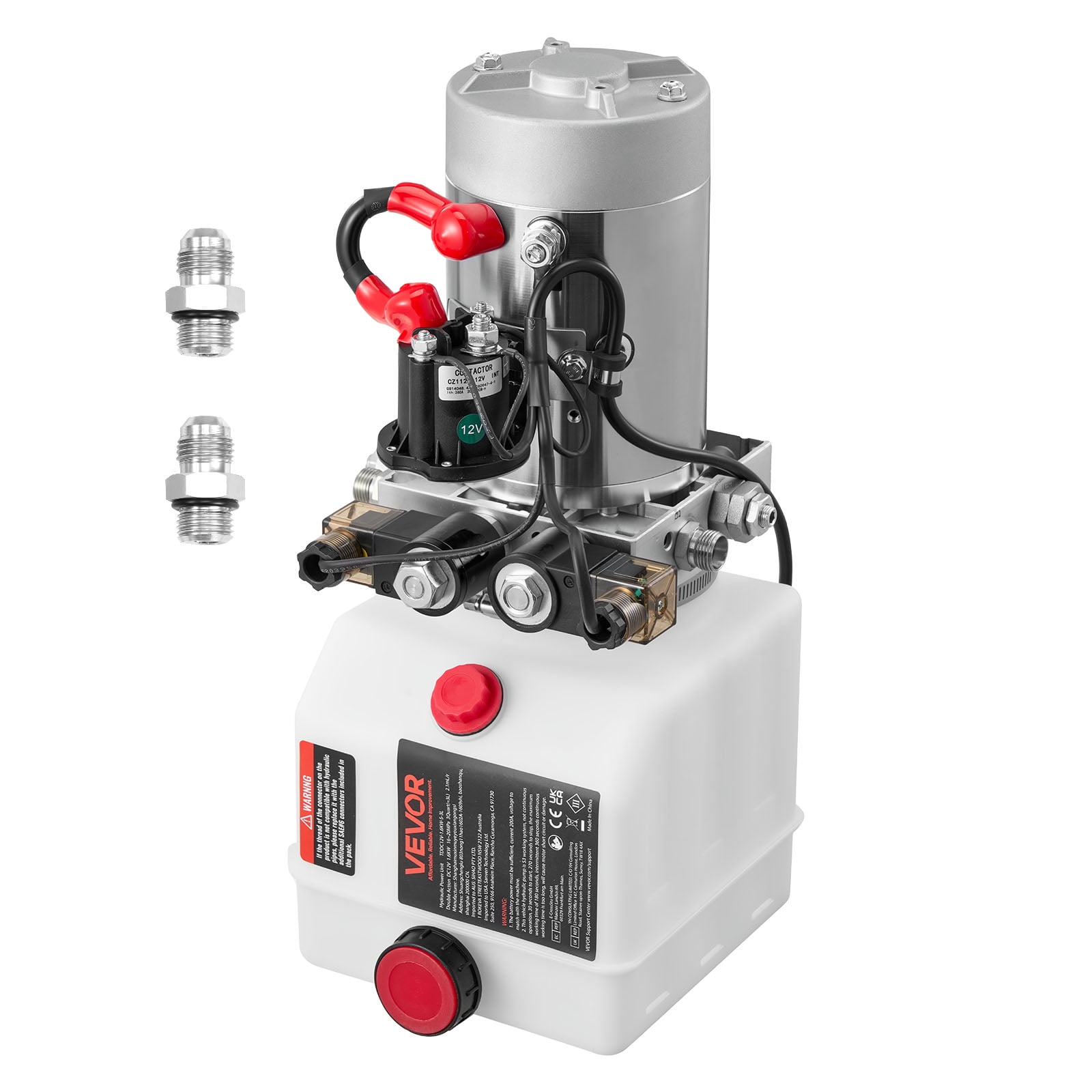 VEVOR 3 Quart Hydraulic Power Unit, Double Acting Dump Trailer Pump ...