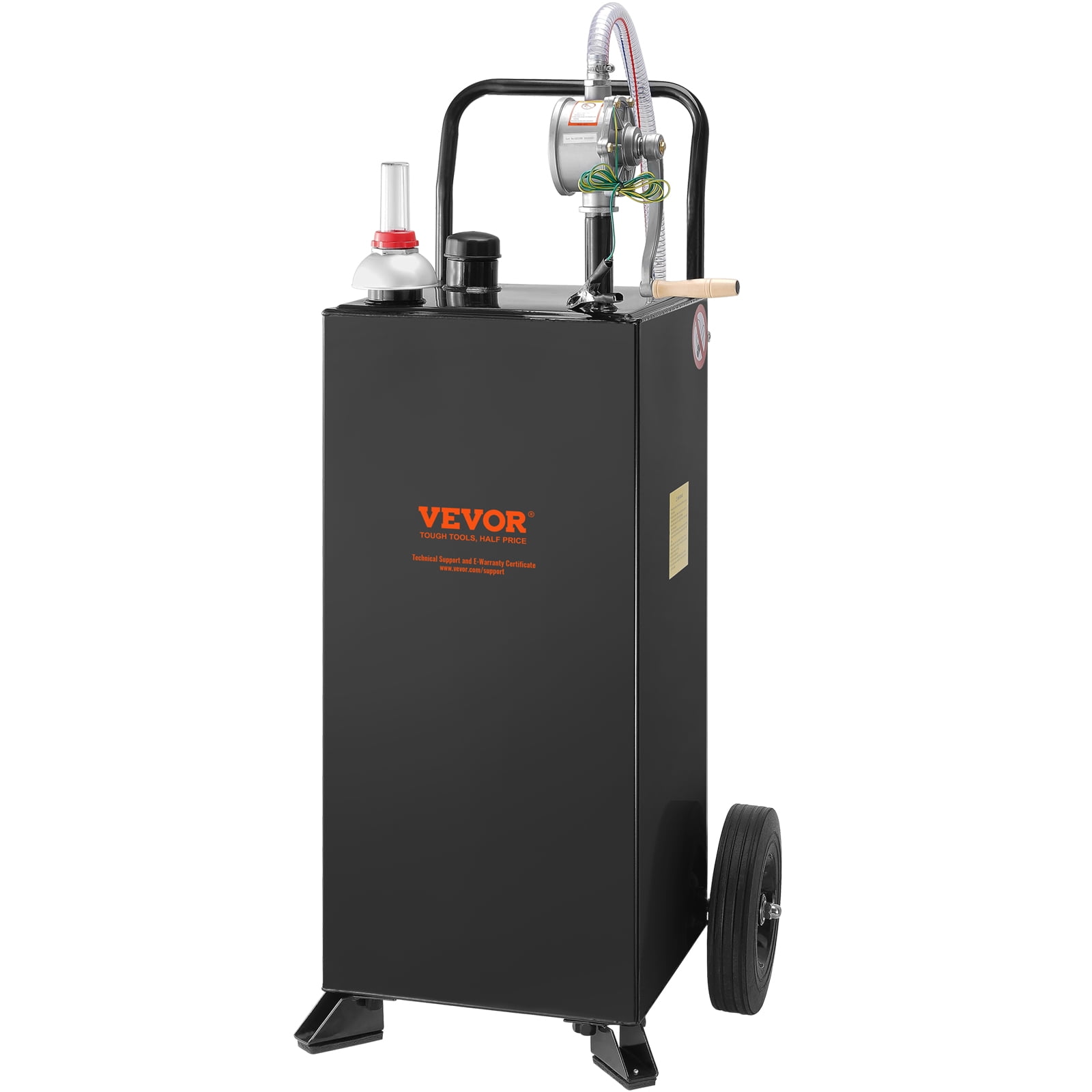 VEVOR 30 Gallon Gas Caddy, Fuel Tank on Wheels, Manual Pump, for Cars ...