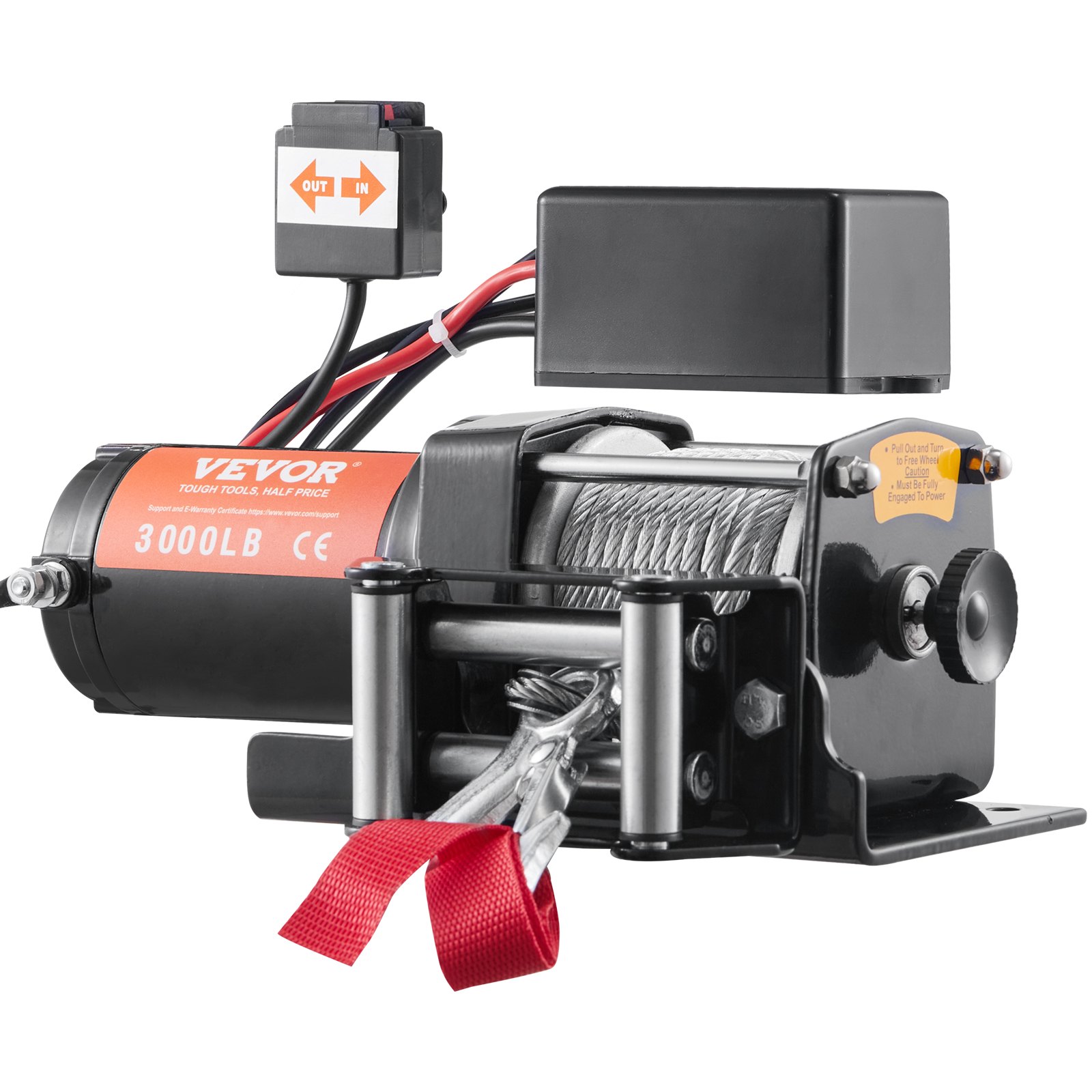 VEVOR 3000 lb Power Electric Winch-12V Steel Rope, IP55 Waterproof for ...