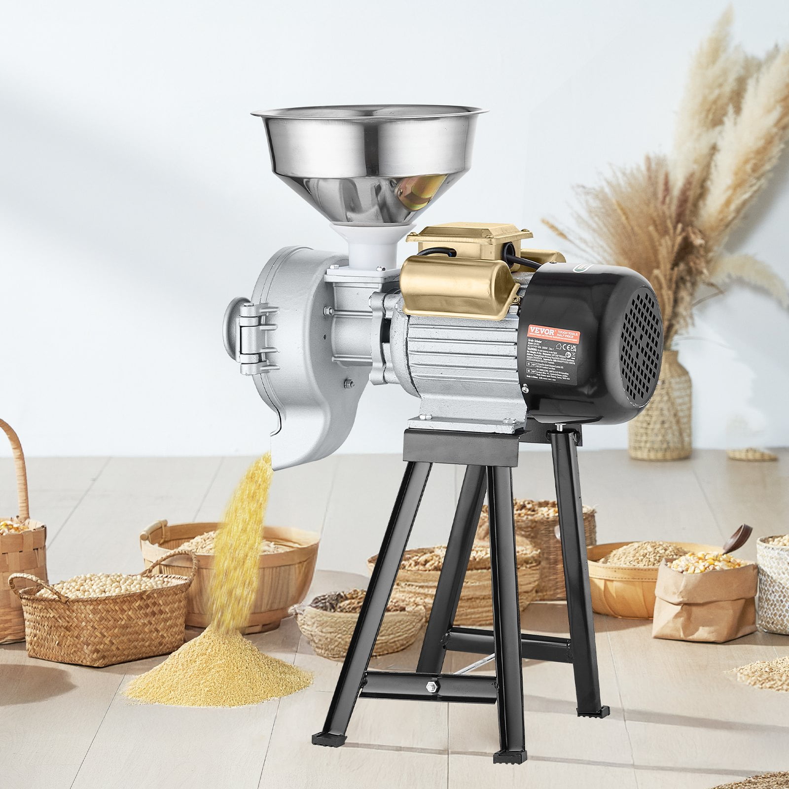 VEVOR 3000W Electric Grain Grinder – Wet & Dry Mill for Corn, Wheat ...
