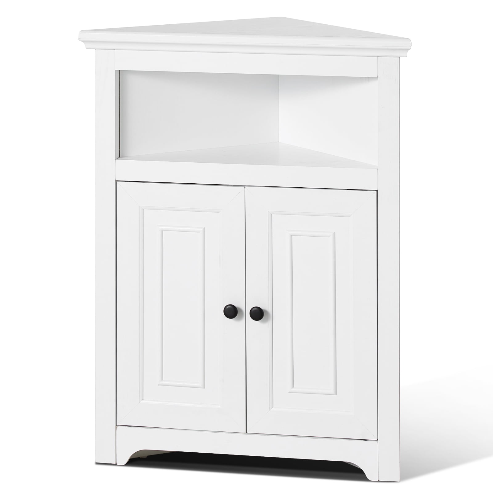VEVOR 32" Corner Storage Cabinet, 3 Tiers Small Storage Cabinet with 2 ...