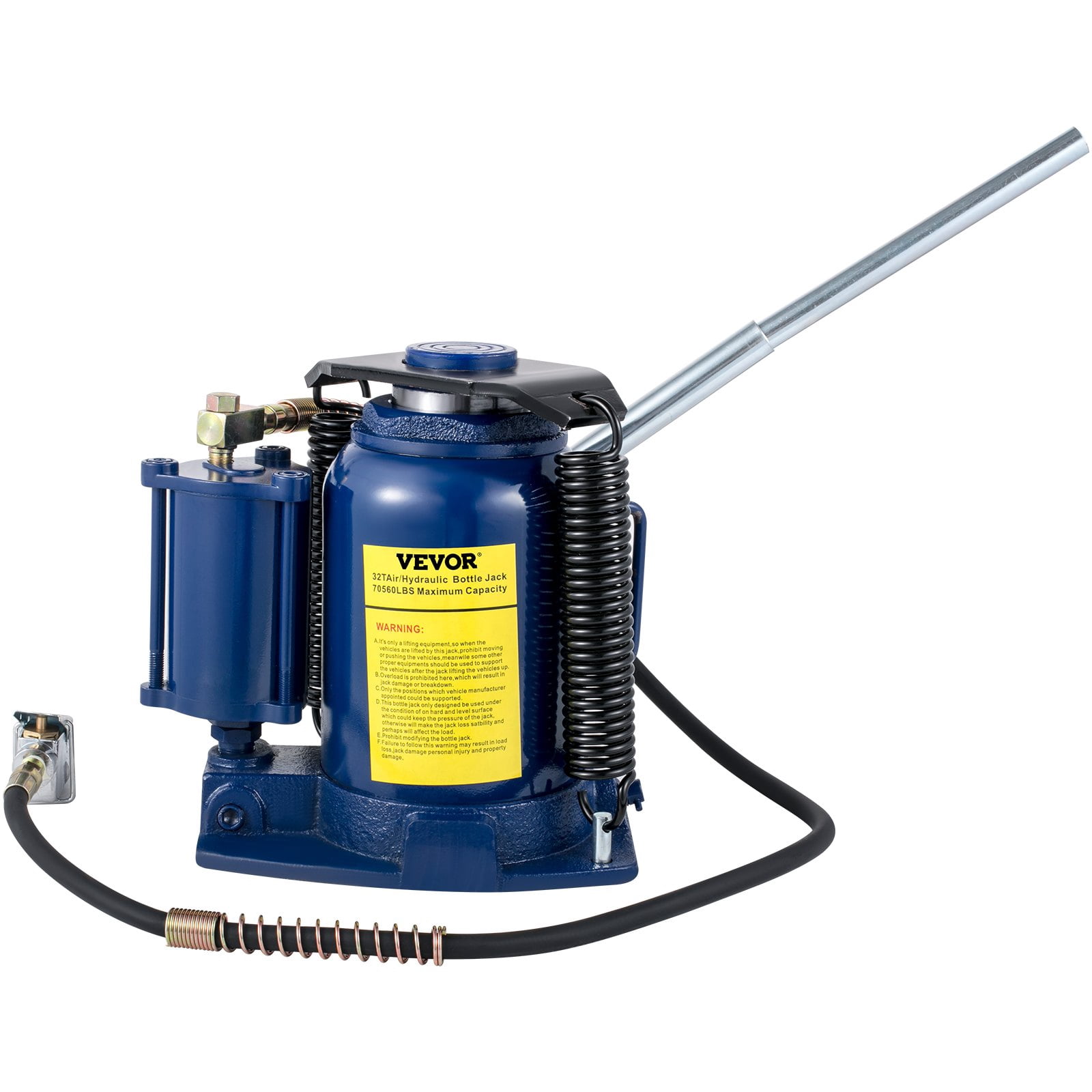 VEVOR 32 Ton Air Hydraulic Bottle Jack, 70550lbs Capacity, Pneumatic ...