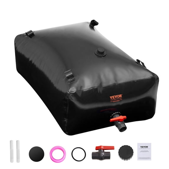 VEVOR 330L/87.17 Gallon Water Storage Bladder, RV Water Tank, 1000D PVC Collapsible Water ...