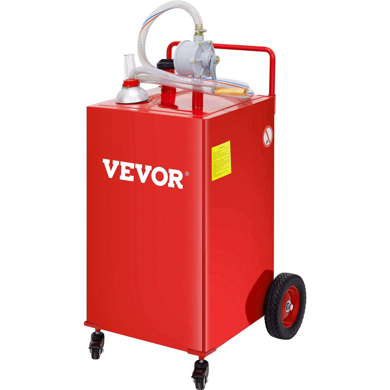 VEVOR 35 Gallon Gas Caddy Fuel Storage Tank with 4 Wheels, Portable ...