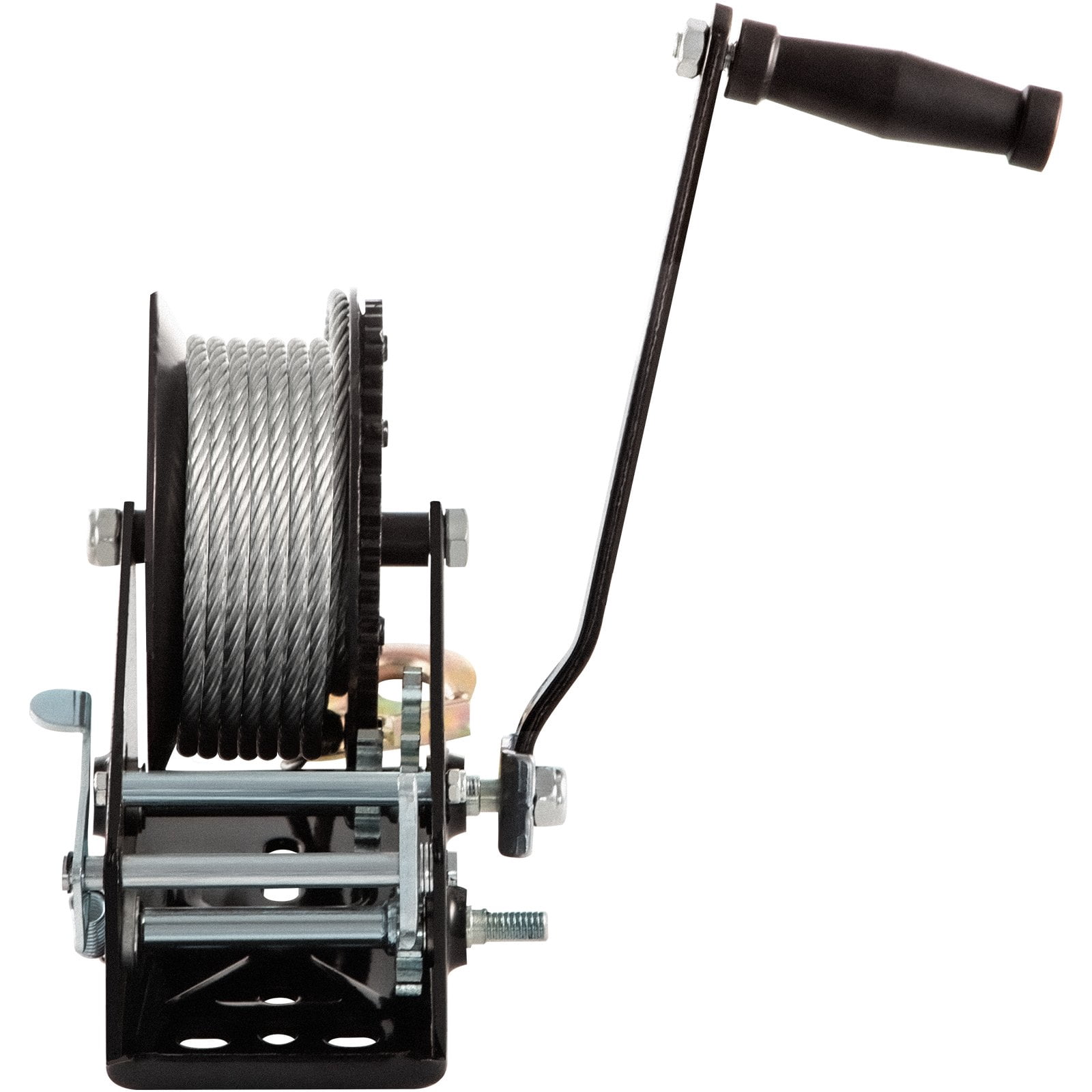 VEVOR 3500 lbs Heavy-Duty Hand Winch with 33ft Steel Cable, Manual ...