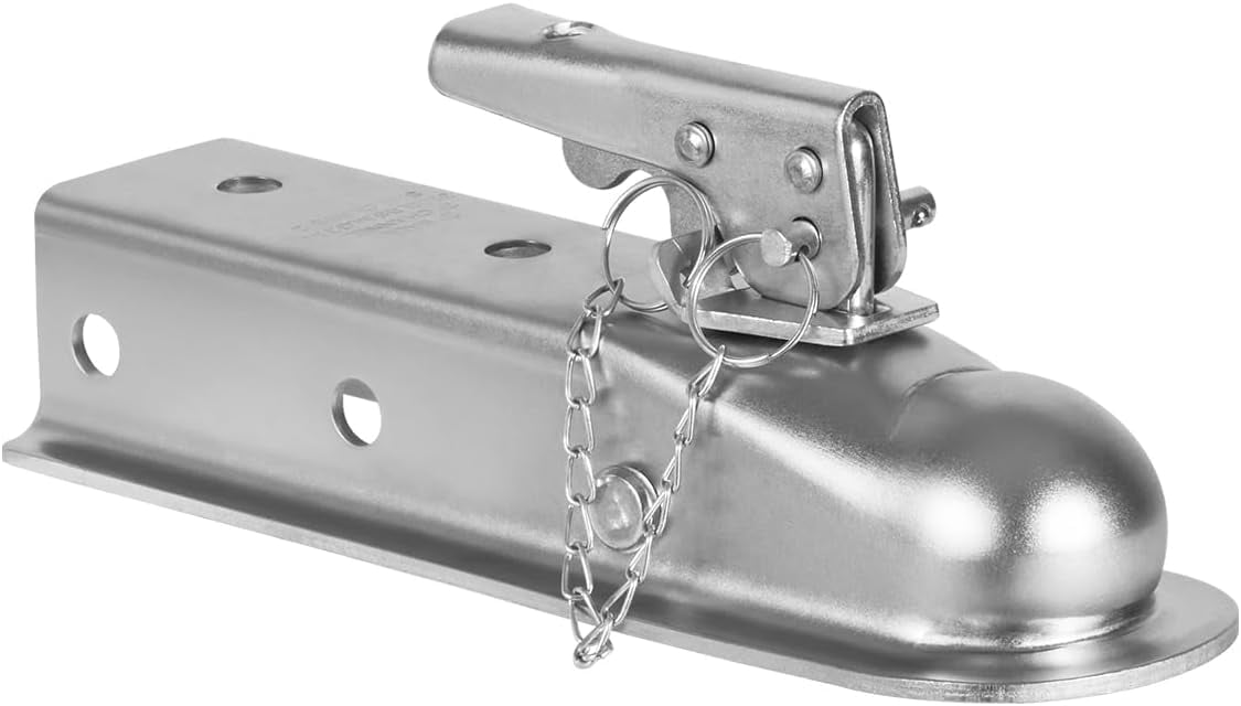 VEVOR 3500LBS Straight Trailer Coupler for 2-Inch Hitch Ball, Heavy Duty Trailer Tongue Coupler ...