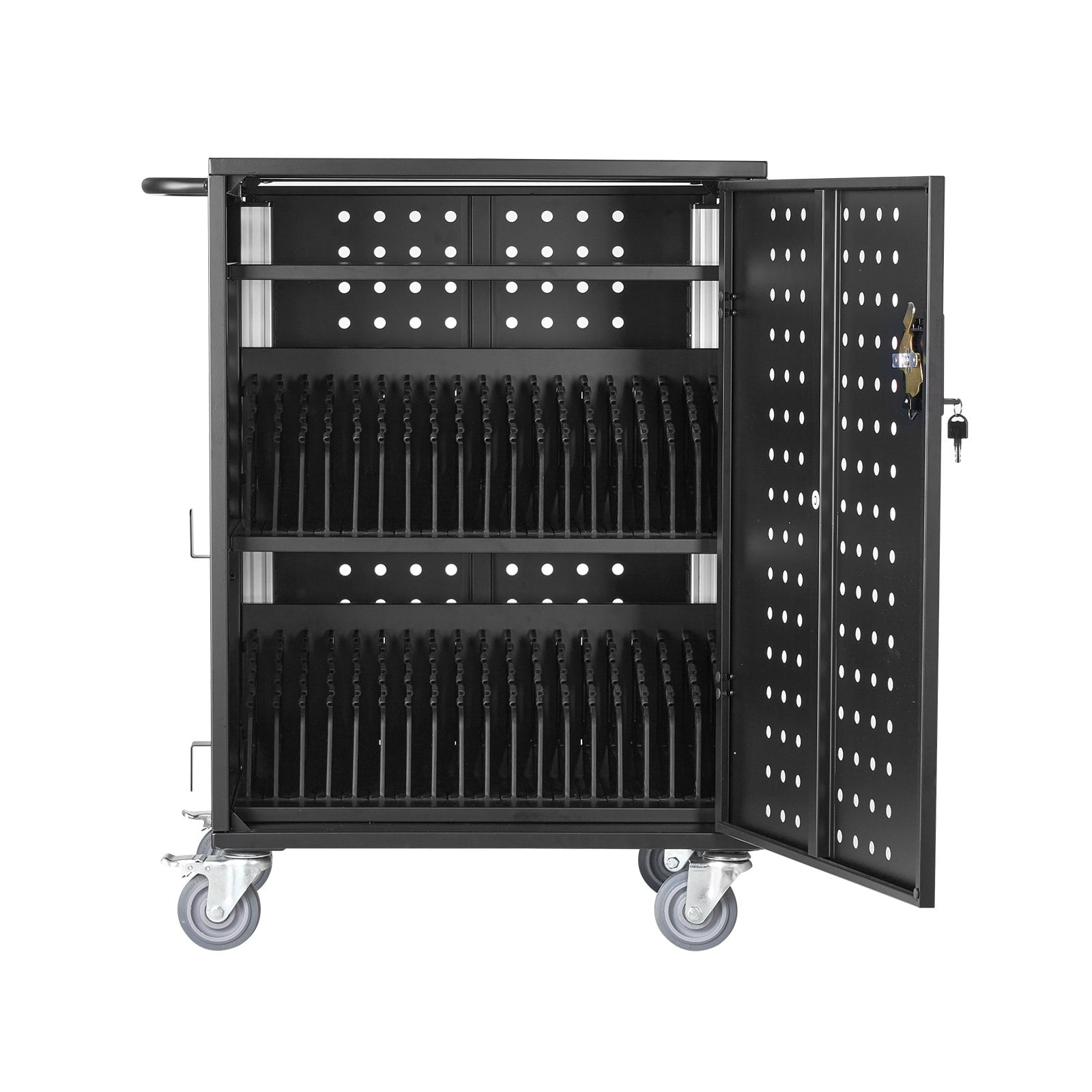 VEVOR 36-Device Mobile Charging Cart – Lockable Storage for Laptops ...