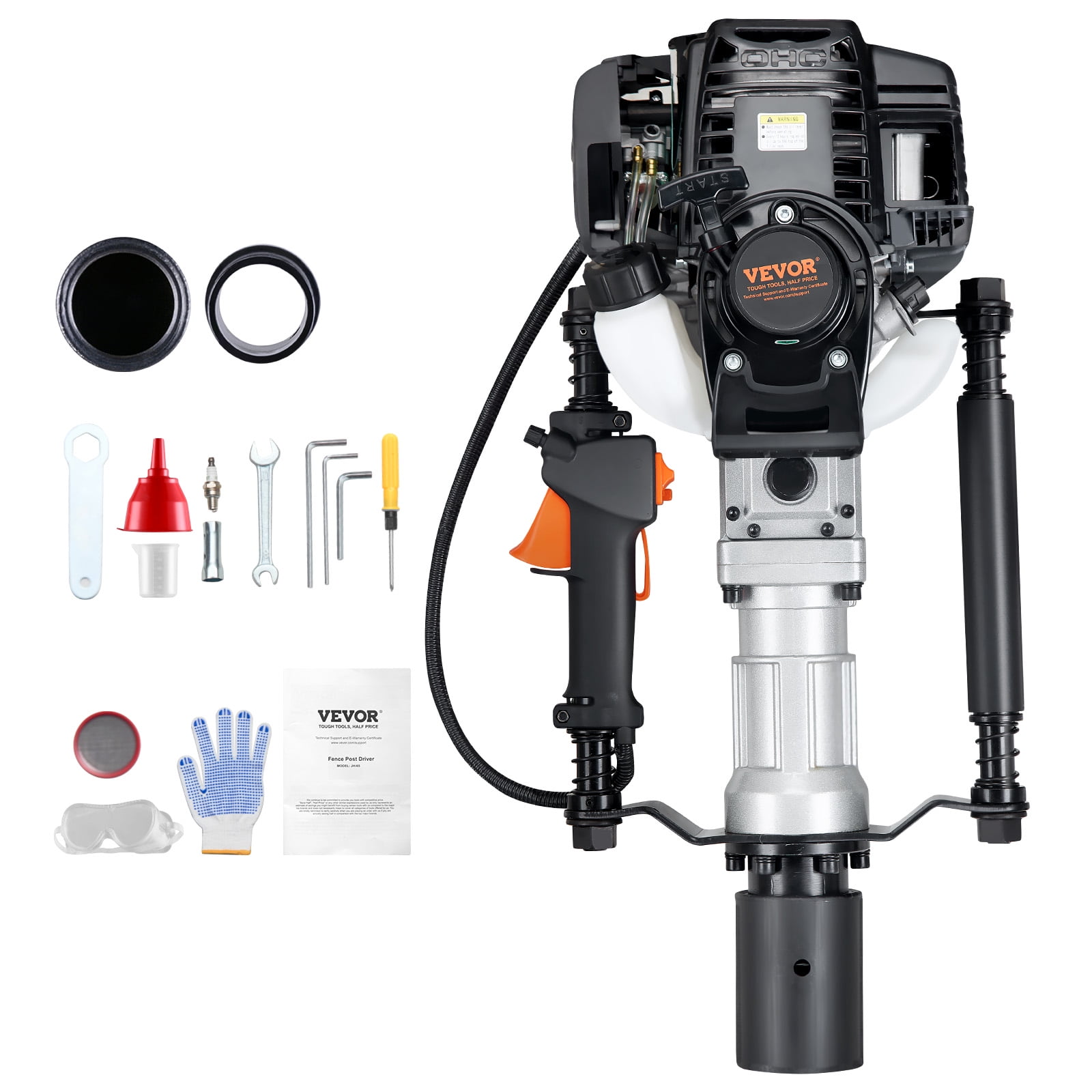 VEVOR 37.77cc Gas-Powered T Post Driver, 4-Stroke Engine Gasoline Fence ...