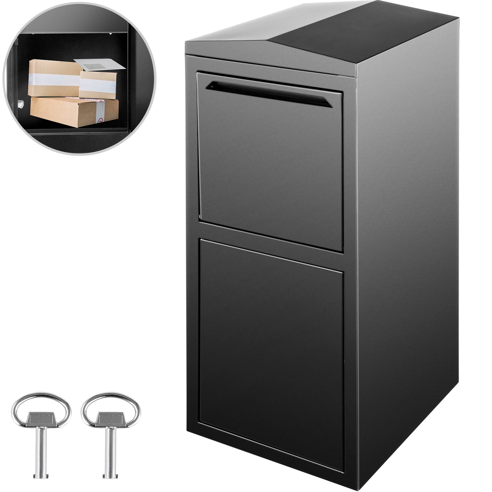 VEVOR 38.2x17.7x16.5 inch Extra Large Mailbox, Black - Walmart.com