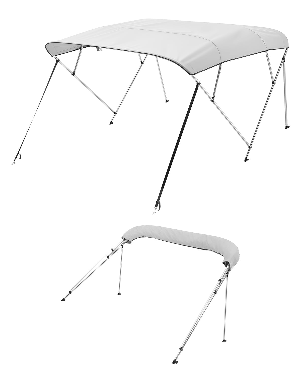VEVOR 4 Bow Boat Bimini Tops, 600D Polyester Canopy with Aluminum Alloy ...