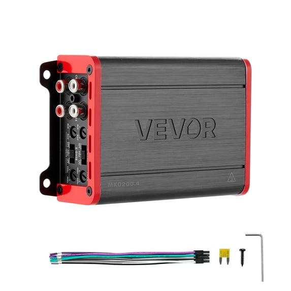 VEVOR 4 Channel Car Audio Amplifier 2 Ohm Stable Bridgeable Class D ...