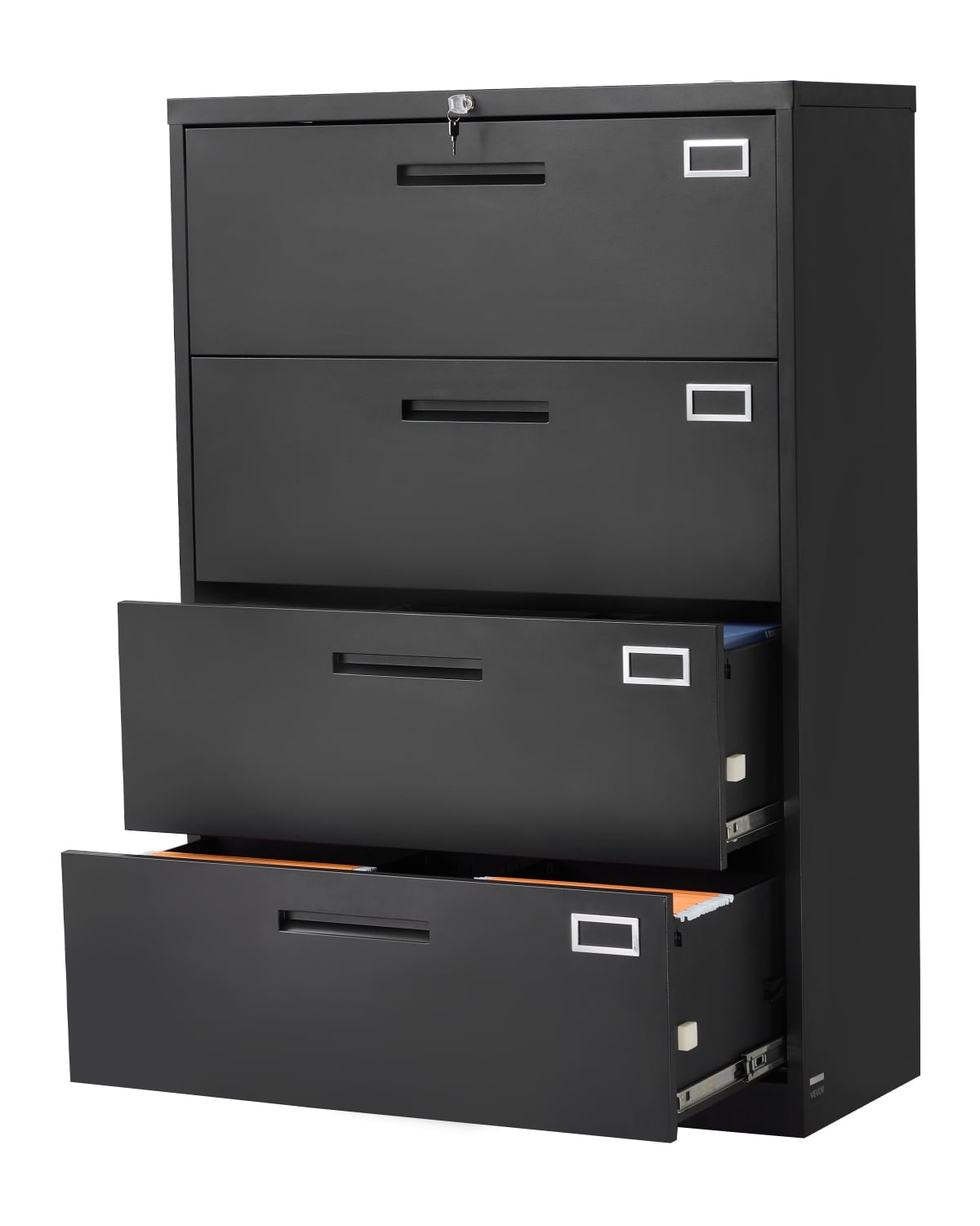 VEVOR 4 Drawers Metal File Cabinet, Vertical Filing Cabinet with Lock ...