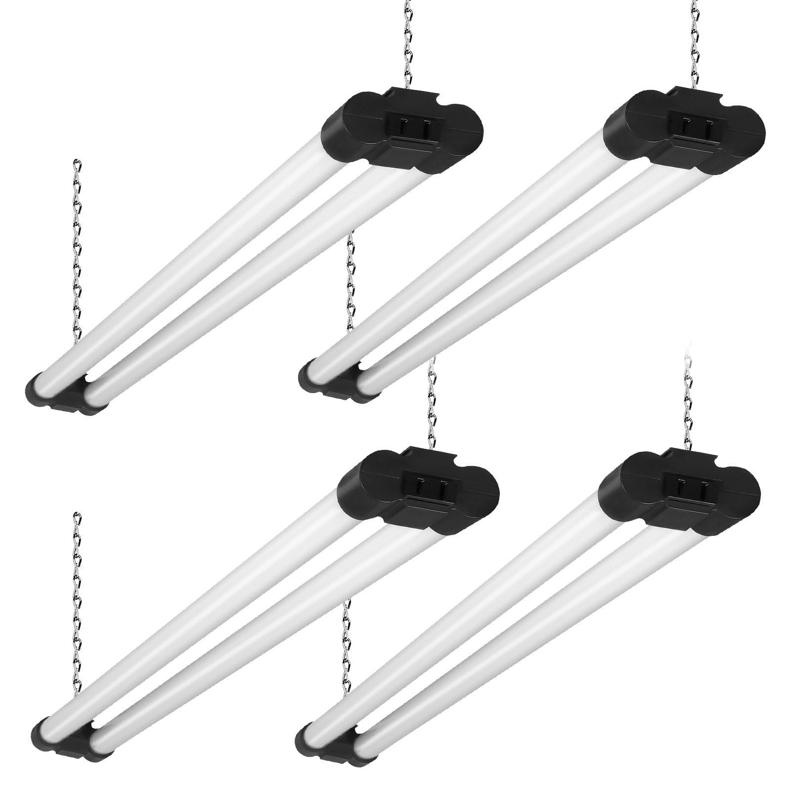 VEVOR 4 Pack LED Shop Light, 4 FT, 40W Linkable Shop Light Fixture ...