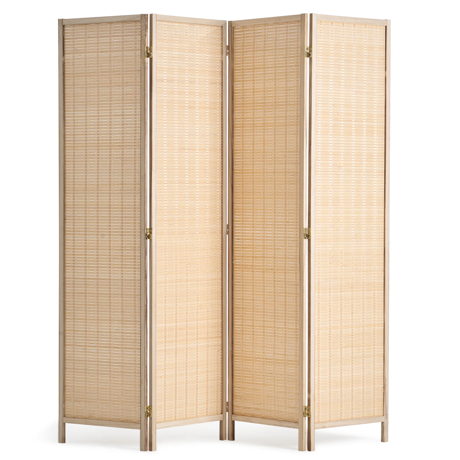 VEVOR 4 Panel Room Divider, Bamboo Hand-Woven Folding Privacy Screens ...