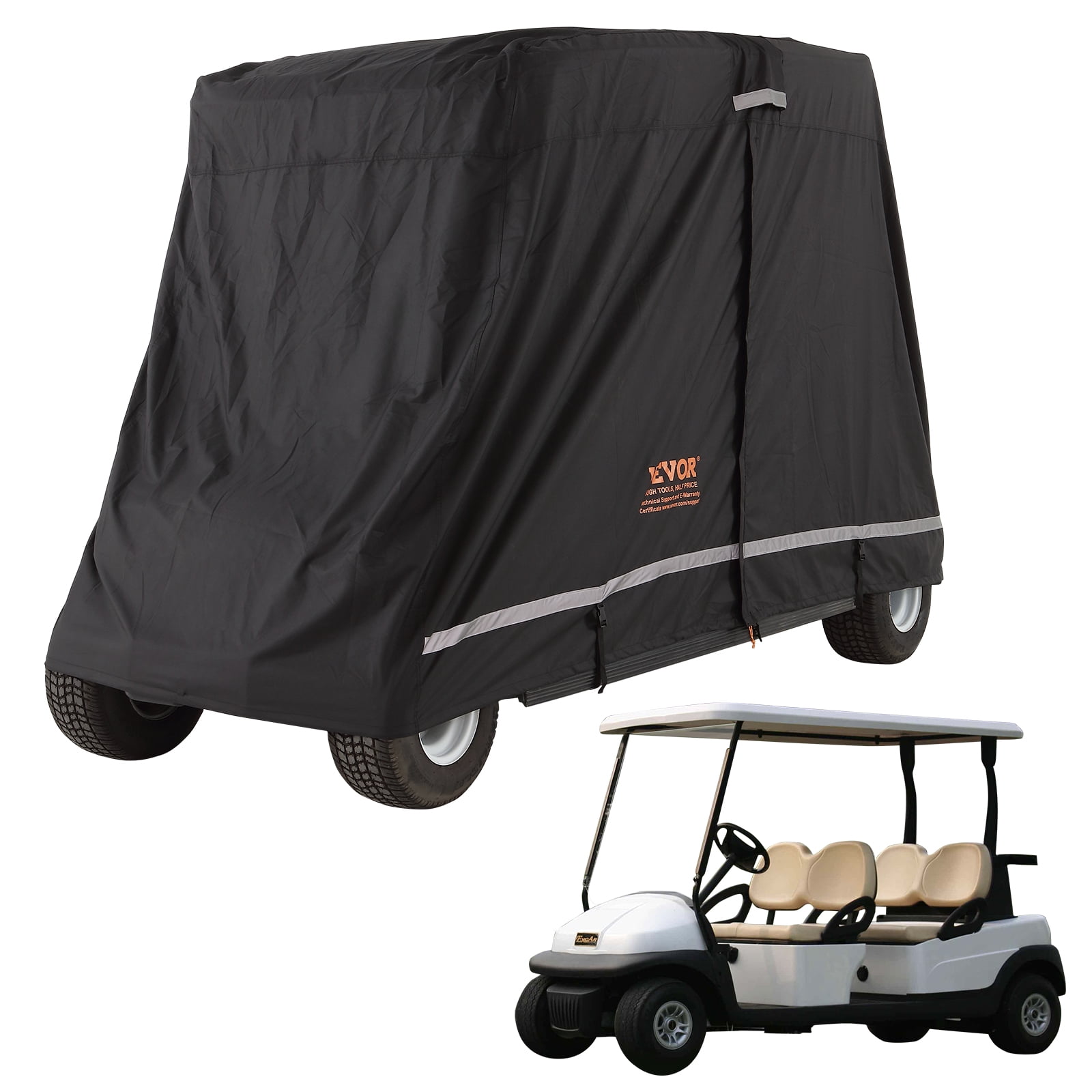 VEVOR 4 Passenger Golf Cart Cover, 600D Polyester Full Cover, Universal ...