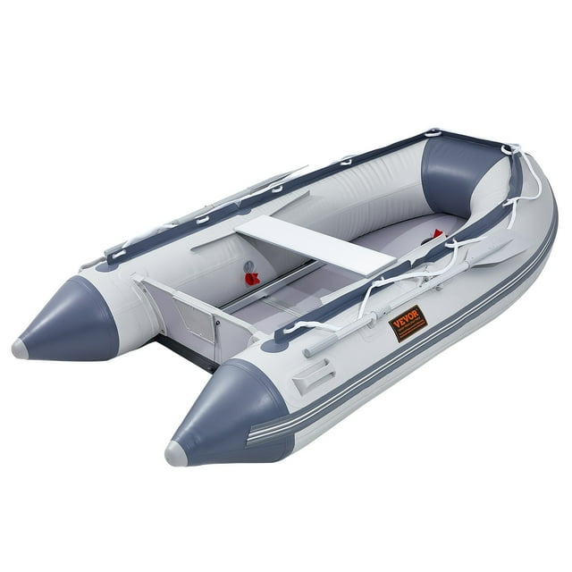 VEVOR 4-Person Inflatable Dinghy Boat, 1000 lbs Capacity Transom Sport ...