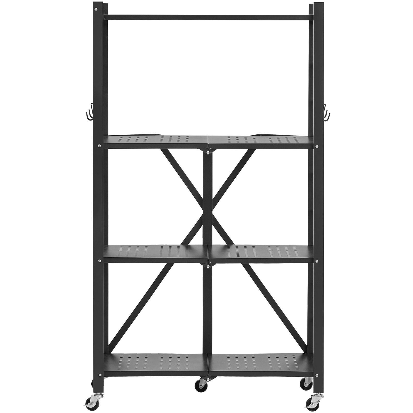 VEVOR 4-Tier Foldable Storage Shelf, 26W x 13D x 46H Inch Folding Metal ...