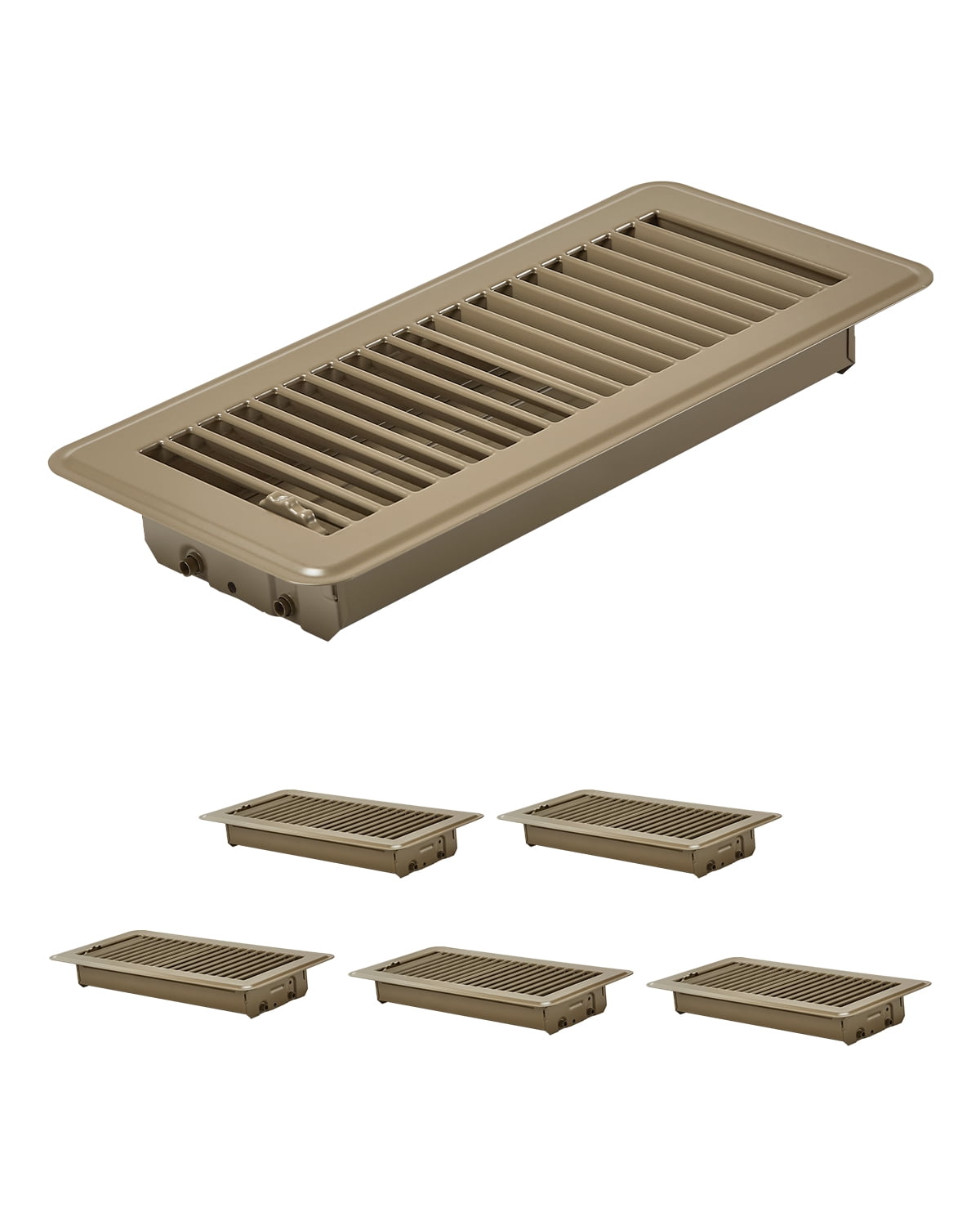 VEVOR 4 x 10 Inch Floor Registers, 6-Pack Vent Grilles, HVAC Heavy-Duty ...