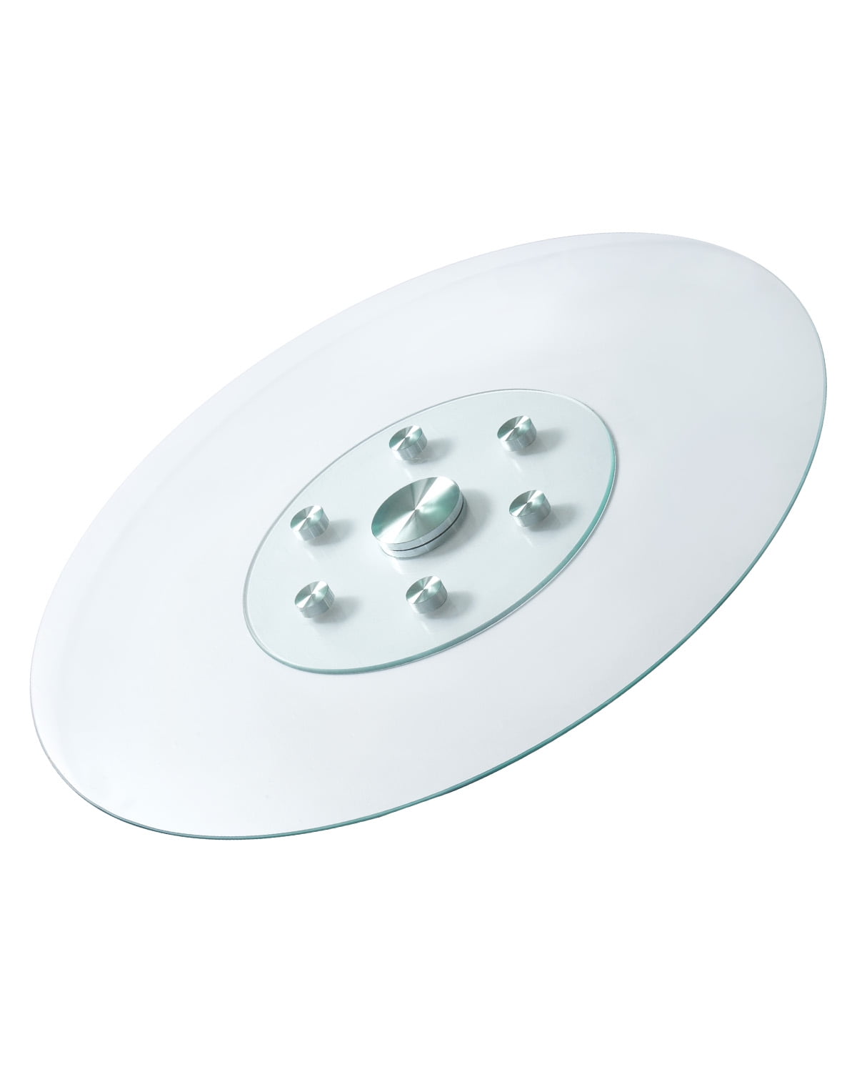 VEVOR 40 in Glass Lazy Susan Turntable, Tempered Glass Dining Table ...