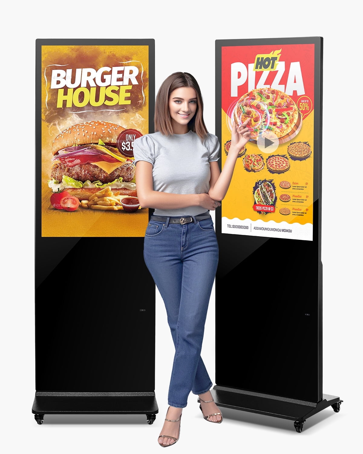 VEVOR 43 Inch Digital Signage Display, Touchscreen Digital Kiosk ...