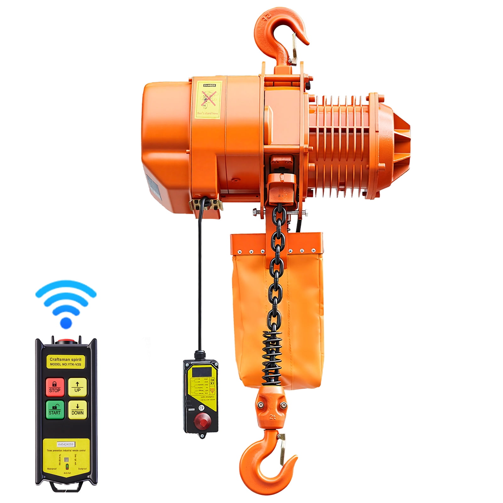 VEVOR 4400 lbs Electric Chain Hoist, 20 ft Lifting Height, Three-Phase ...
