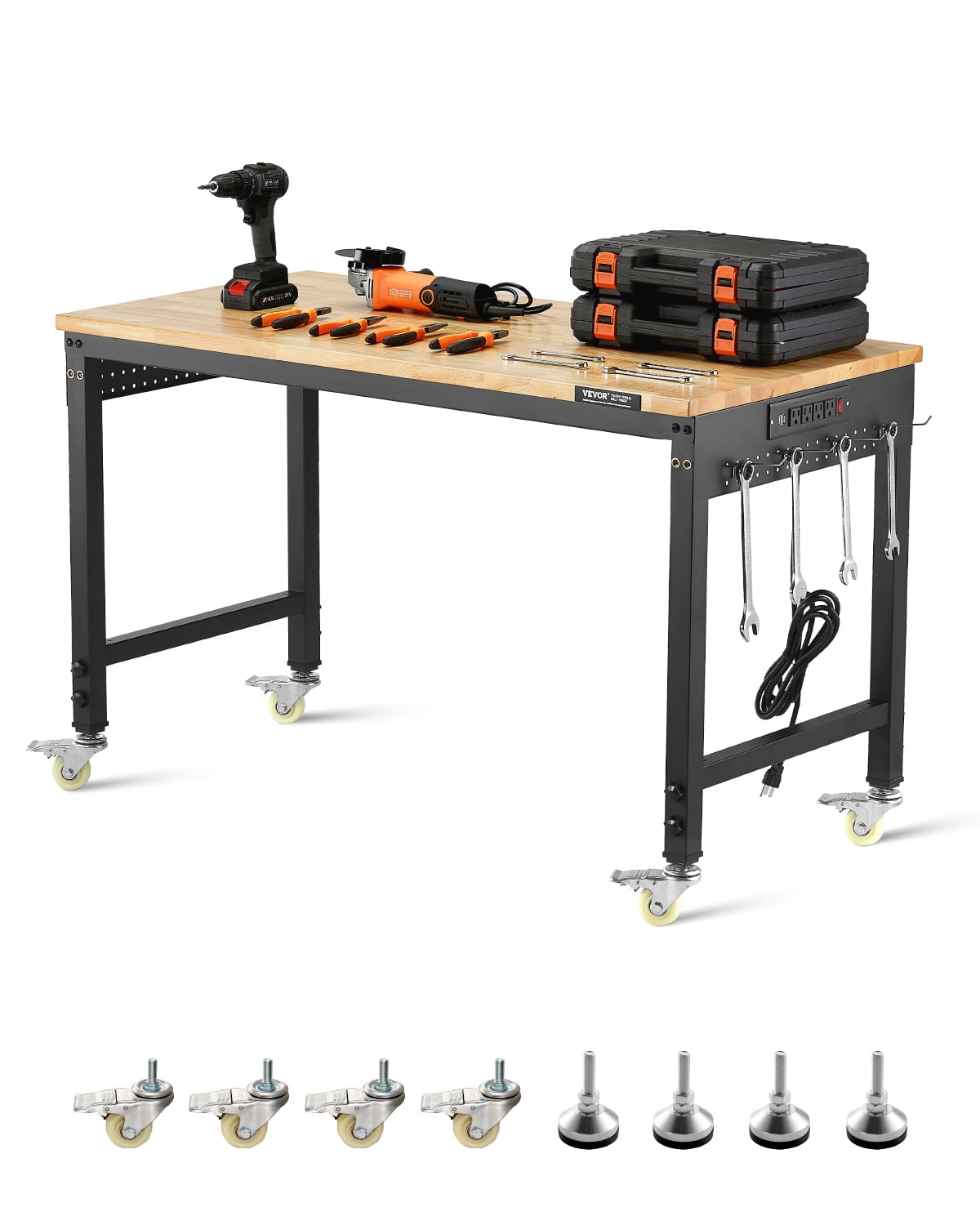 VEVOR 48-Inch Adjustable Workbench, 2000 lbs Load, Work Bench with ...