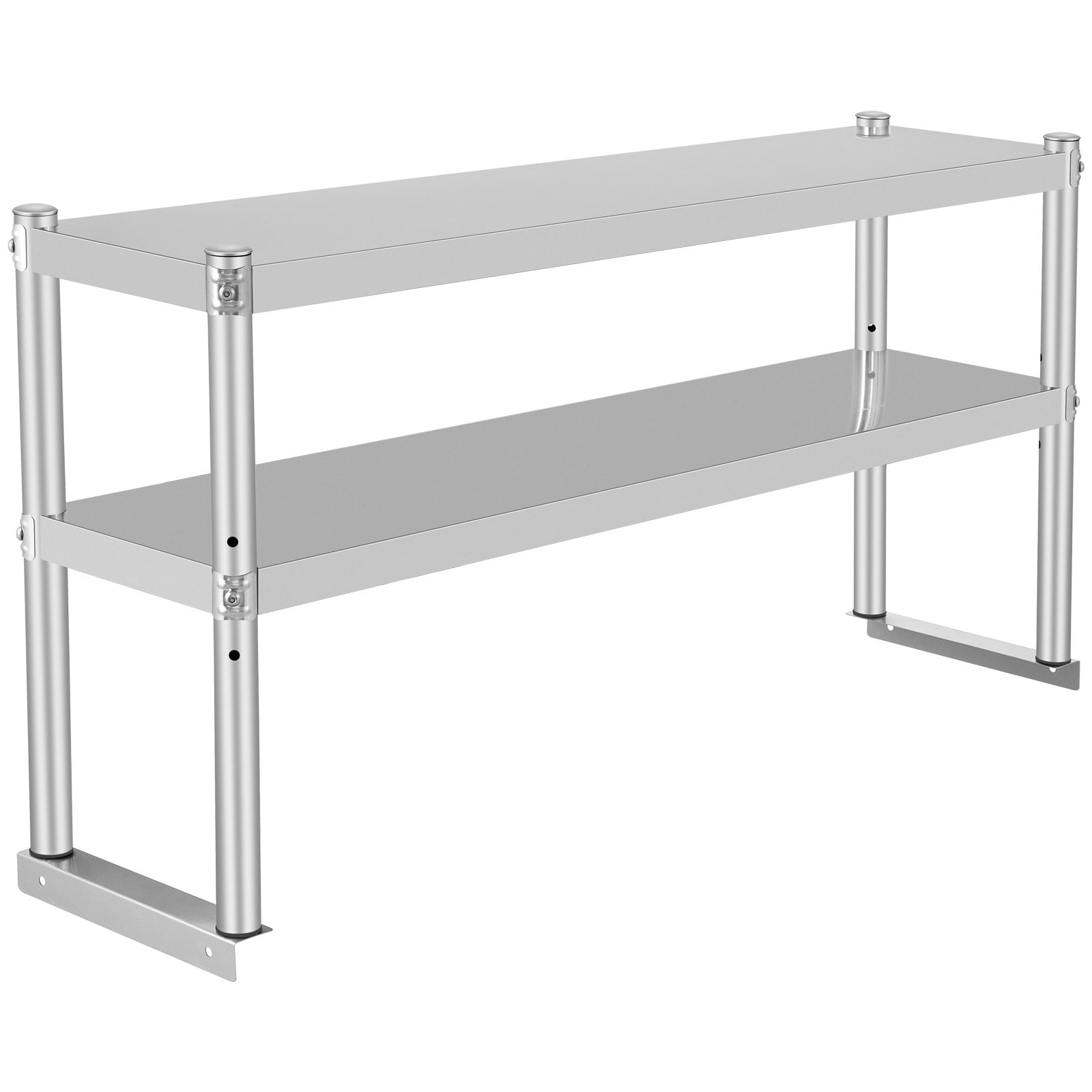VEVOR 48x12x24 Double Tier Stainless Steel Overshelf, Adjustable Height ...