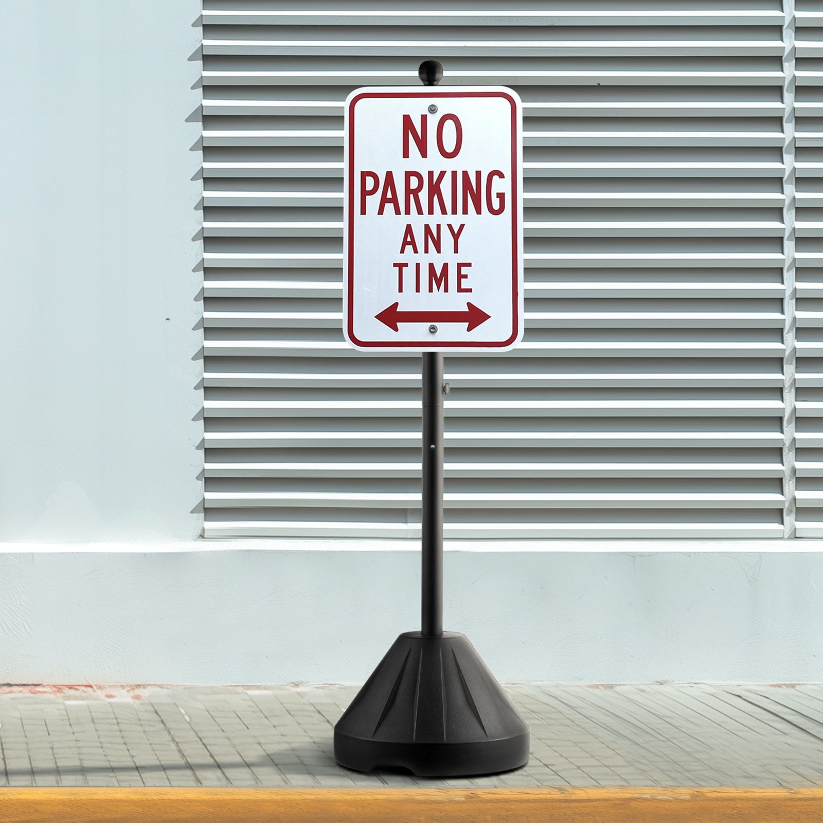 VEVOR 5 ft Portable U-Channel Sign Post with Wheels, Cast Iron Base ...