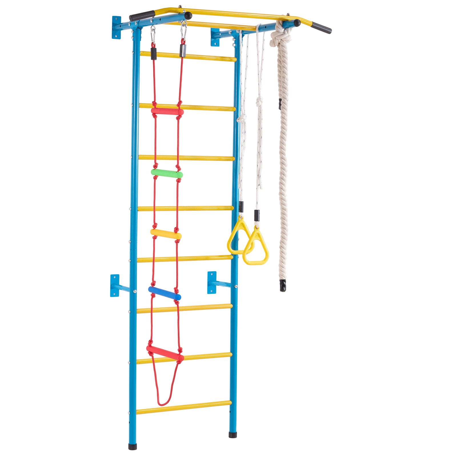 VEVOR 5-in-1 Indoor Kids Gym, Steel Wall Gym for Exercise and Climbing ...