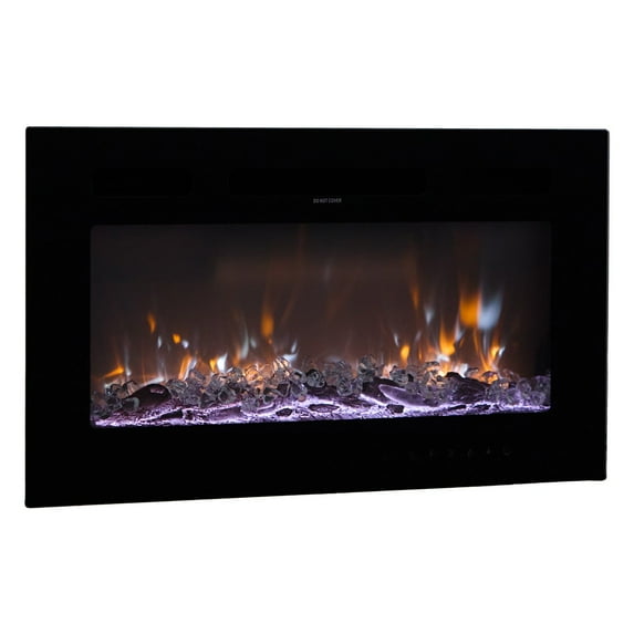 VEVOR 50 inch Electric Fireplace, Wall Mounted Recessed Fire Place with ...