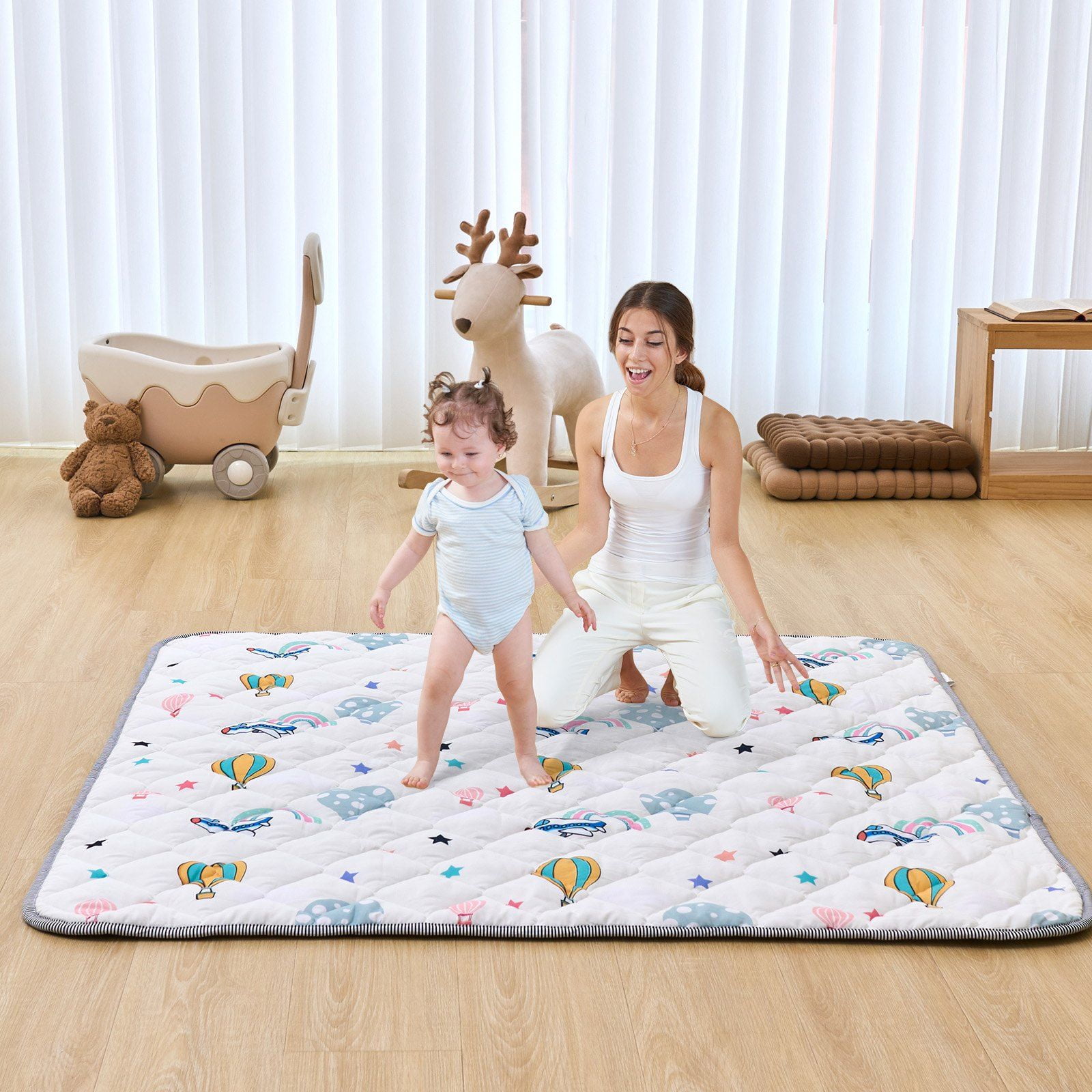 VEVOR 50"x50" Baby Play Mat Kids Crawling Soft Floor Playmat Infant ...