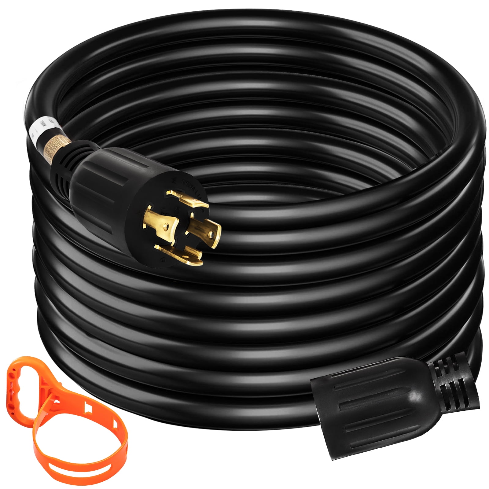 VEVOR Heavy Duty 50Ft 30Amp Generator Extension Cord, 4 Wire 10Gauge ...