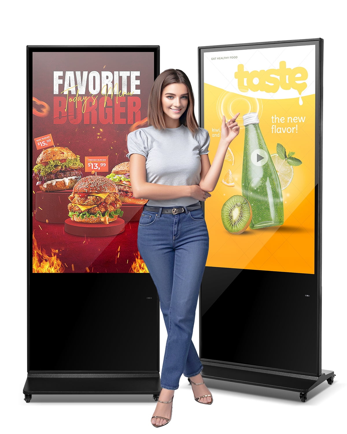 VEVOR 55 Inch Digital Signage Display, Touchscreen Digital Kiosk ...