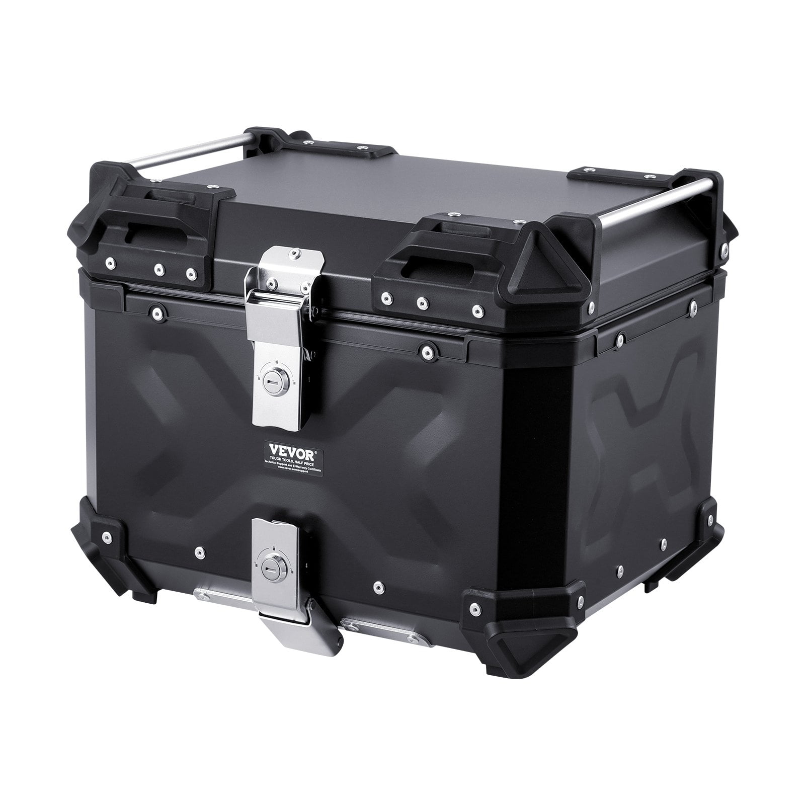 VEVOR 55L Universal Motorcycle Top Case with Leather Lining, Waterproof ...
