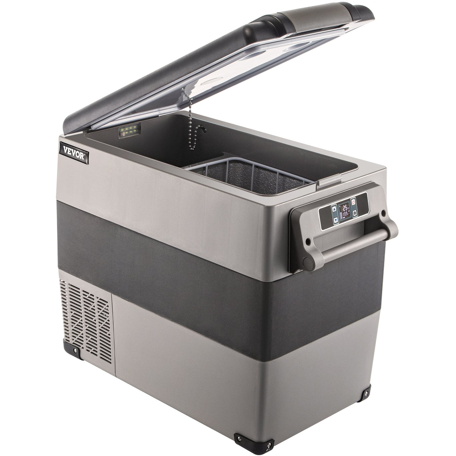 VEVOR 58QT Dual Zone Car Fridge Freezer (12V/24V DC & 110-240V AC ...