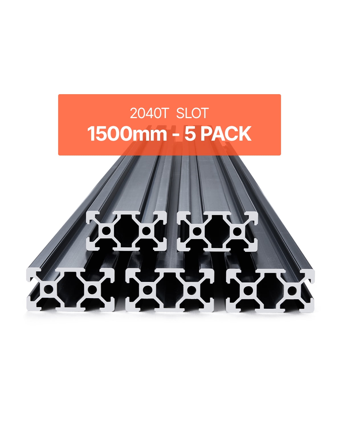 VEVOR 5PCS 59 in (1500 mm) T Slot 2040 Aluminum Extrusion Profile ...
