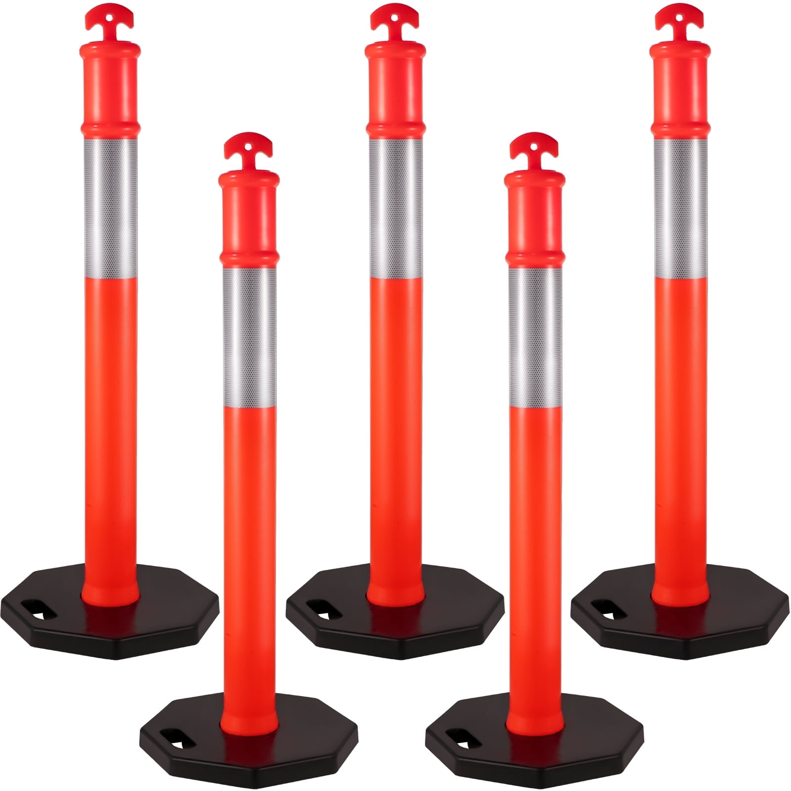 VEVOR 5Pack Delineator Posts, PE Delineator Post Kit 44 Inch Height, 10 ...