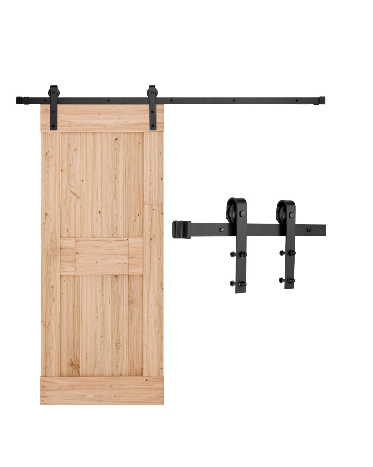 VEVOR 6.6FT Sliding Barn Door Hardware Kit,330 LBS Weight Capacity ...