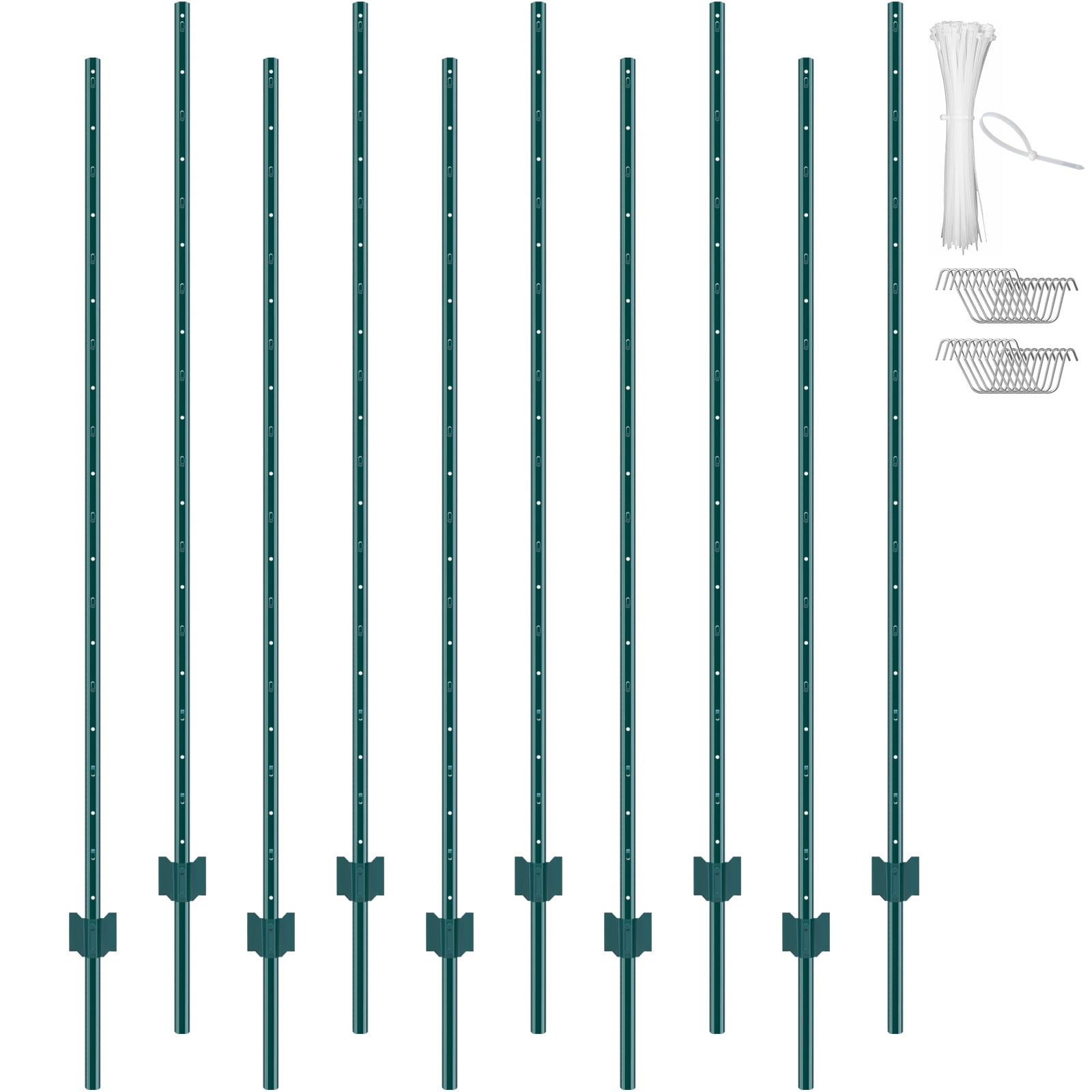 VEVOR, 6 Feet Fence Post, 10 Pack, Heavy Duty Metal Support - Walmart.com